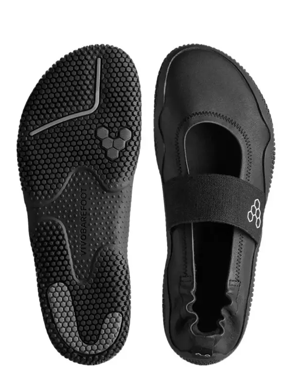 VIVOBAREFOOT Motus Studio Elasticated-strap Ballet Flats - Black