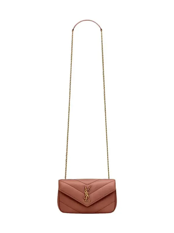 Saint Laurent Mini Loulou Quilted Leather Cross Body Bag - Orange