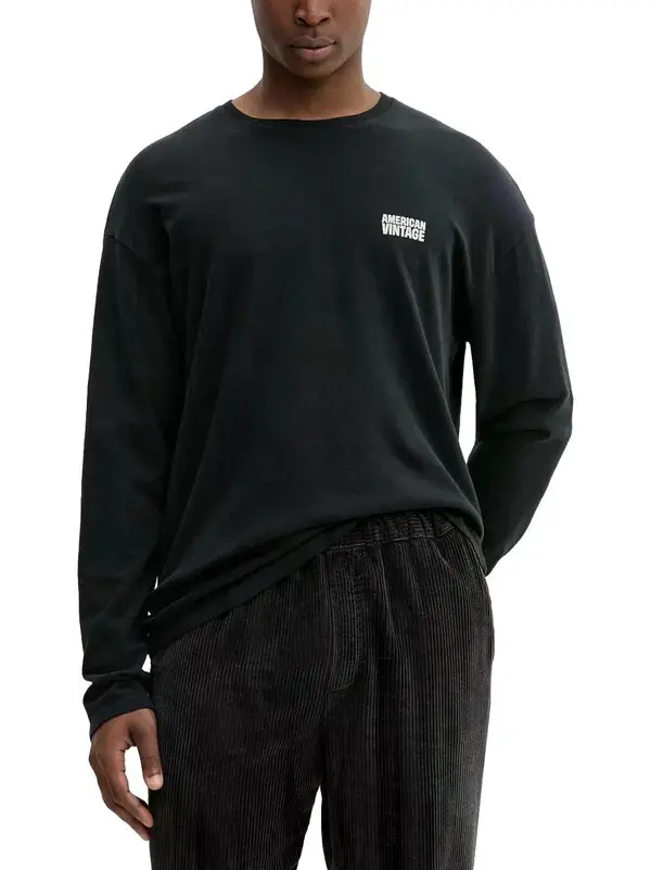 American Vintage Ykobow Logo-print Long-sleeve T-shirt - Black