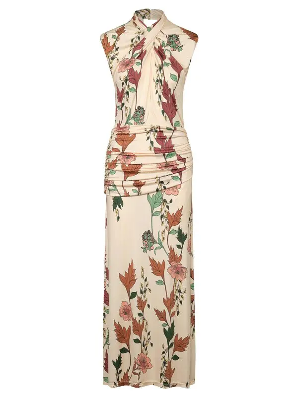 Johanna Ortiz Hibiscus Compass Draped Maxi Dress - Multi