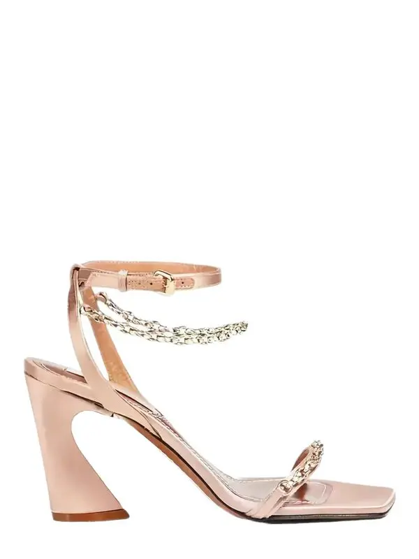 Zimmermann Chain-trimmed Satin Sandals - Neutrals