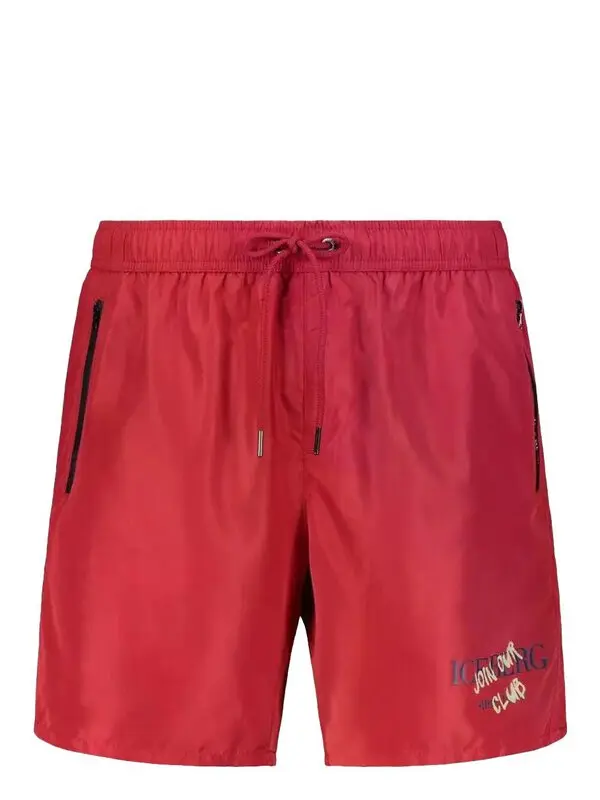 Iceberg Logo-print Drawstring Swim Shorts - Red