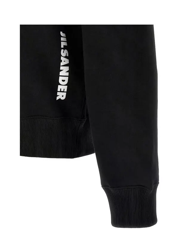 JIL SANDER Logo-print Drawstring Hoodie - Black