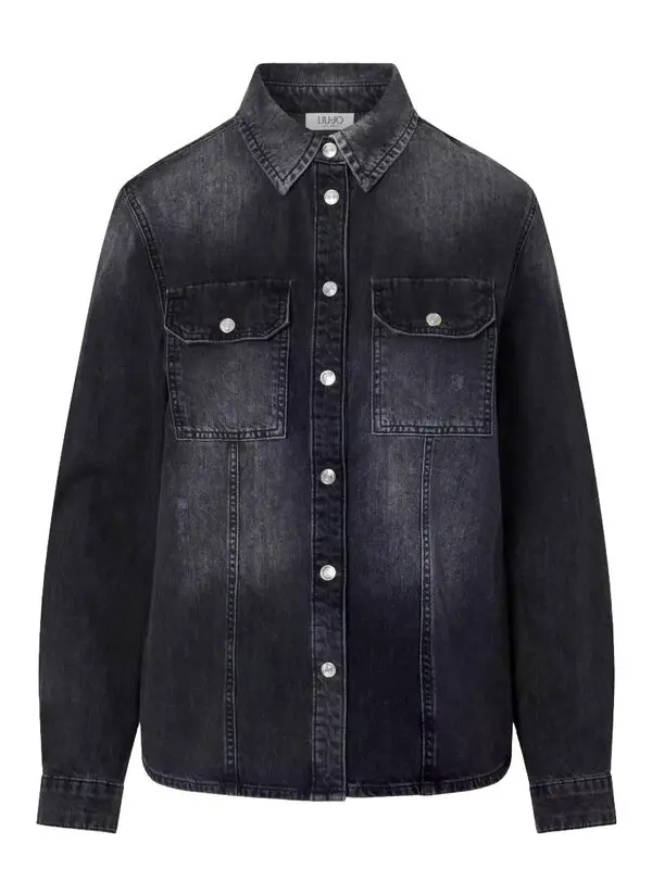 Liu Jo Slim Fit Denim Shirt - Black