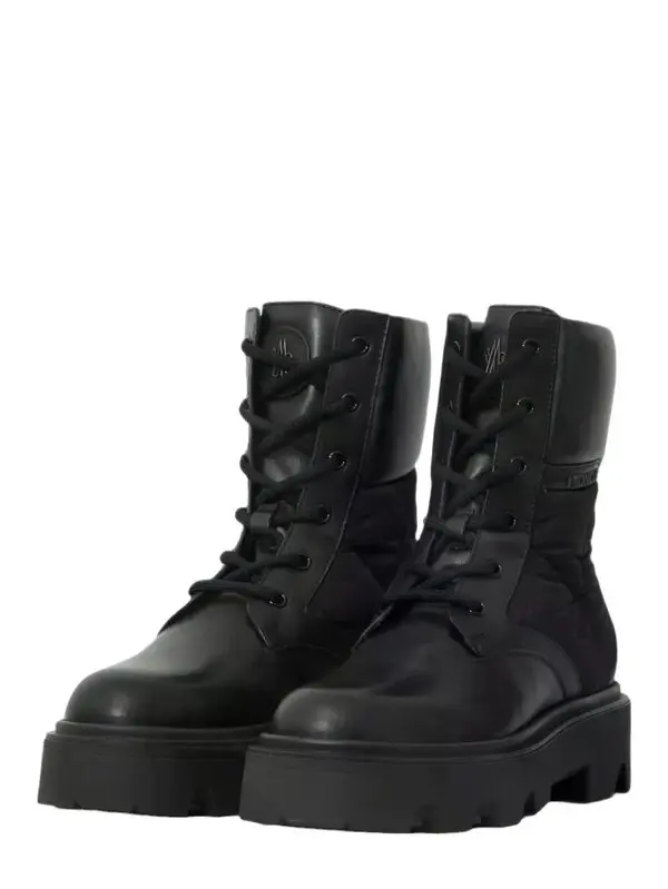 Moncler Aurea Quilted Lace-up Boots - Black