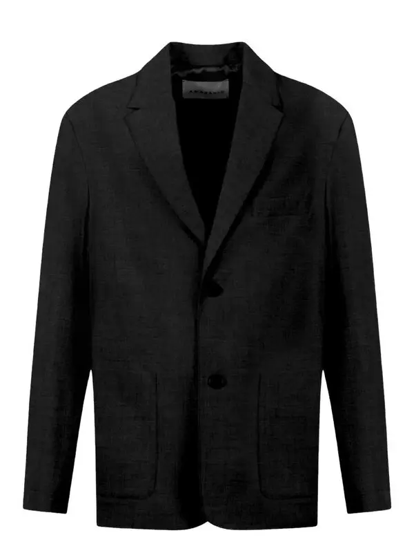 AMARANTO Single-breasted Notched-lapels Blazer - Black
