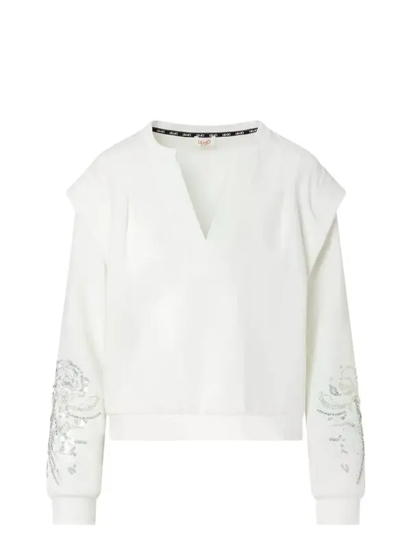 Liu Jo Sweatshirt With Jewel Embroidery - White
