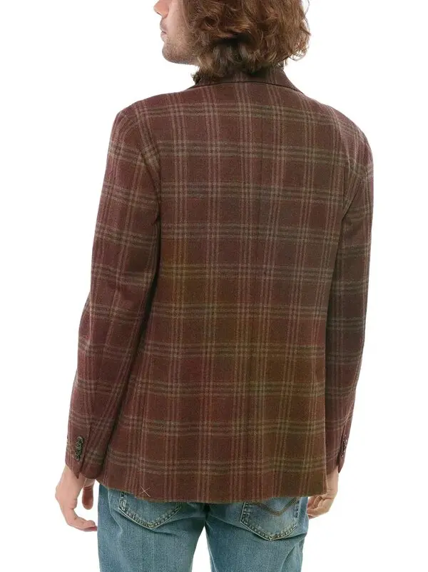Corneliani Checked-pattern Single-breasted Blazer - Red