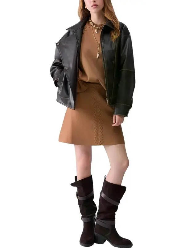 Liu Jo Knit Mini Skirt With Braided Details - Neutrals
