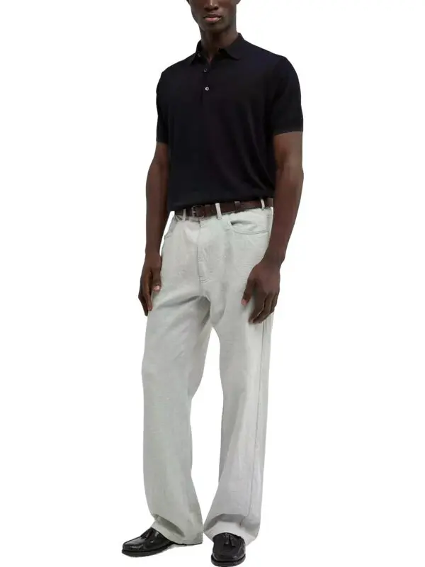 Aspesi Fine-knit Polo Shirt - Blue