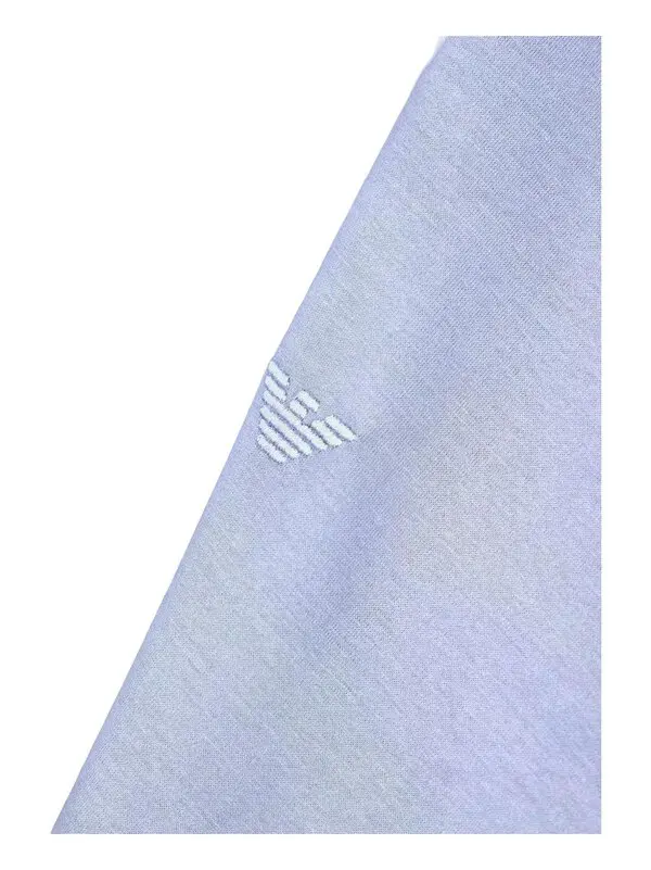 Emporio Armani Logo-embroidered Cotton T-shirt - Blue
