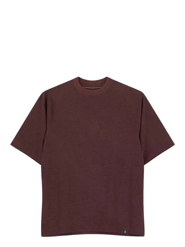 Boggi Milano T-shirt In Piqué Cotton-blend Mélange B-tech - Red