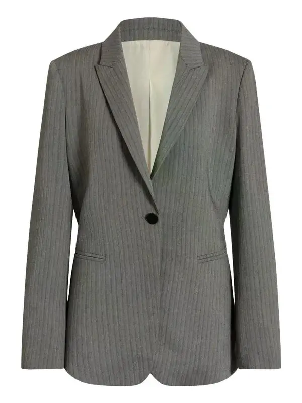 Alberta Ferretti Pinstripe Single-breasted Blazer - Grey