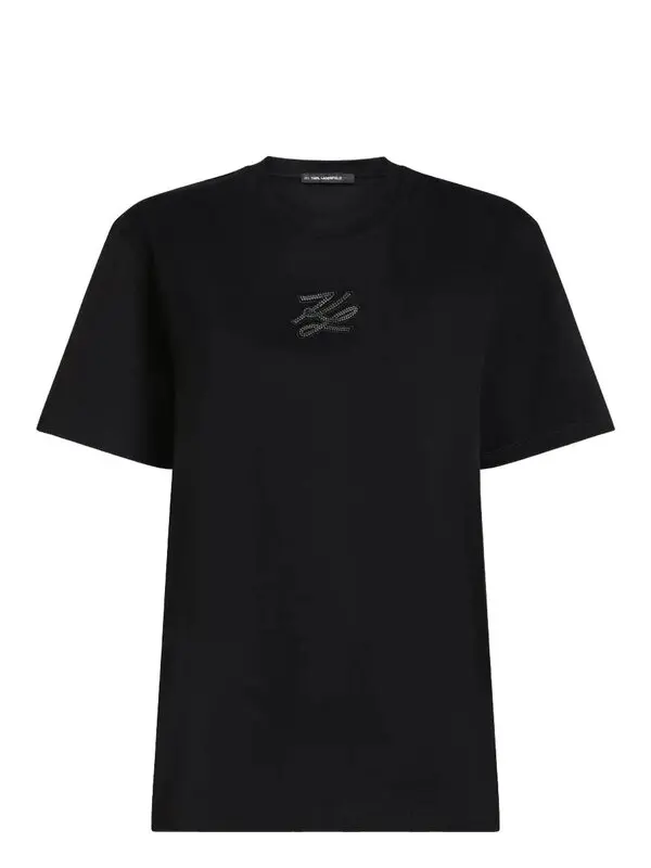Karl Lagerfeld Rhinestone Autograph T-shirt - Black
