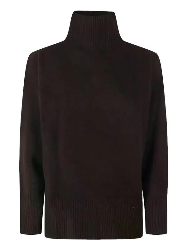 ROBERTO COLLINA Roll-neck Ribbed-trim Sweater - Brown