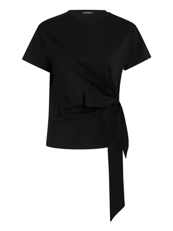 Karl Lagerfeld Knot-detail T-shirt - Black