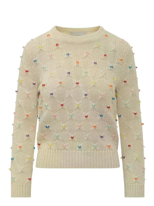 MARANT ETOILE Priyanka Bead-embellished Open-knit Sweater - Neutrals