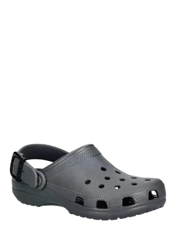 CROCS Perforated Buckle-strap Mules - Grey
