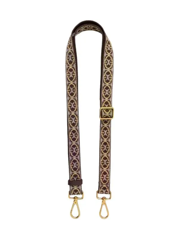 COCCINELLE Monogram-pattern Jacquard Shoulder Strap - Brown