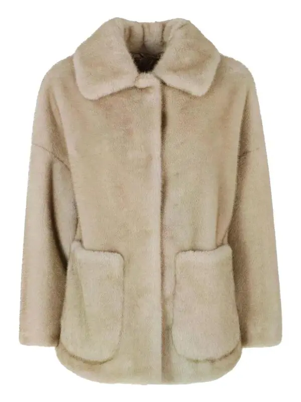 Herno Faux-fur Patch-pocket Jacket - Neutrals