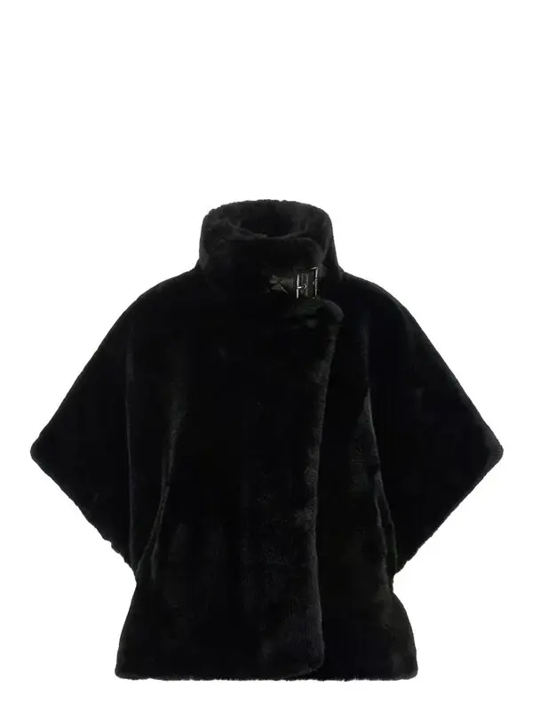 Pinko Buckle-fastening High-neck Cape - Black