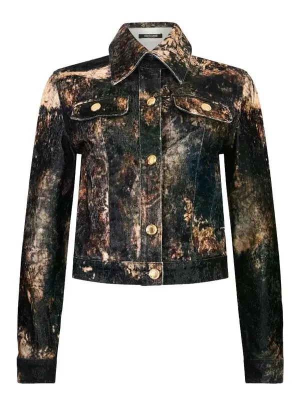 Roberto Cavalli Button-up Denim Jacket - Black