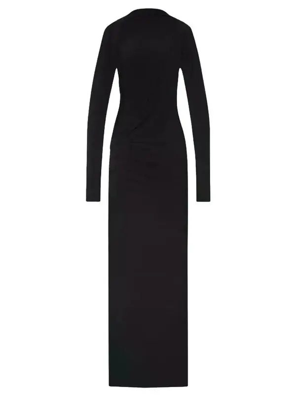 Andamane Astra Ruched Long-sleeve Dress - Black