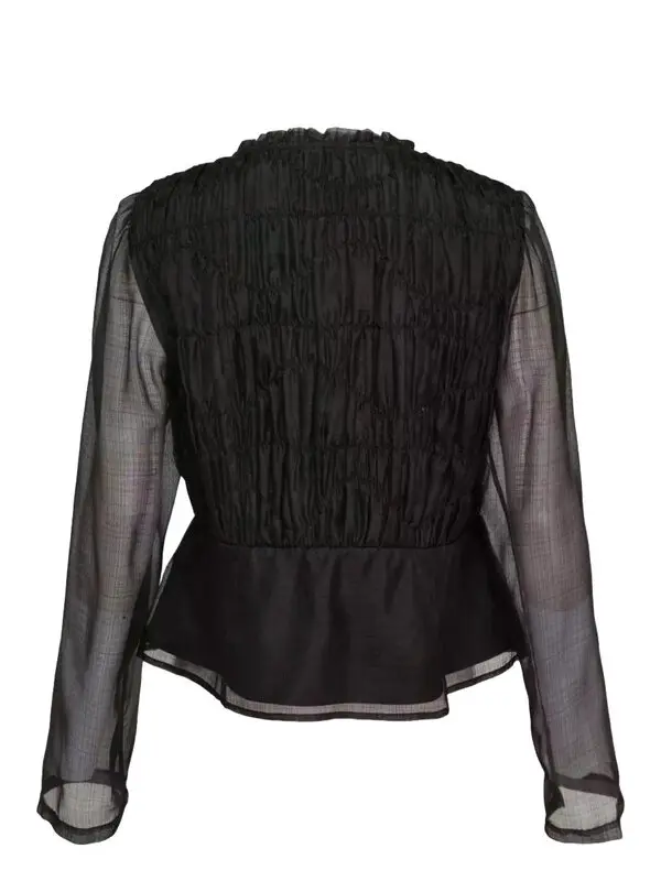 RENLI SU Smocked Sequin-embellished Blouse - Black