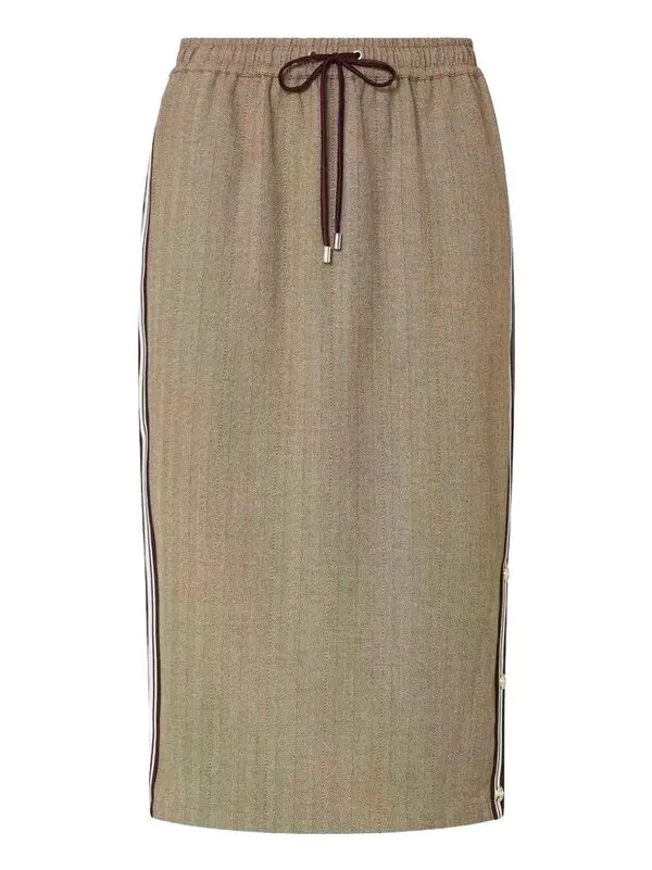 Liu Jo Midi Skirt With Side Tape - Brown