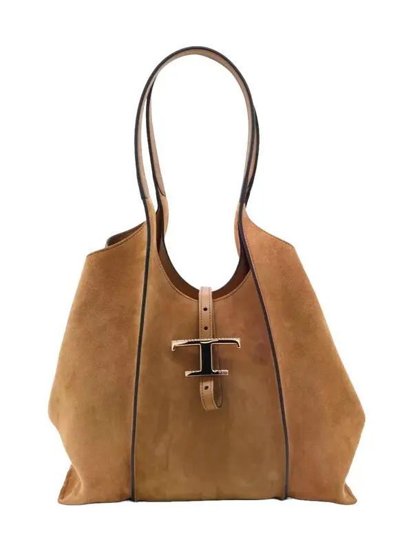 TOD'S T Timeless Leather Tote Bag - Neutrals