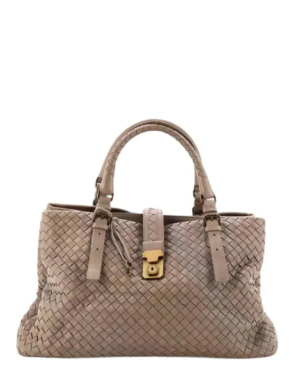 Bottega Veneta Roma Bag Intrecciato Nappa Medium Tote Bag - Neutrals