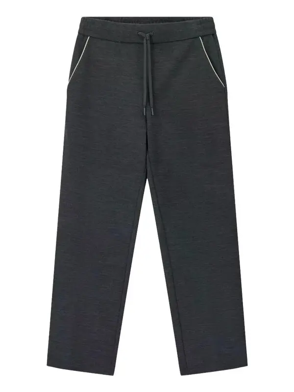 Boggi Milano Joggers In Wool Blend Wooltech Diagonal - Grey