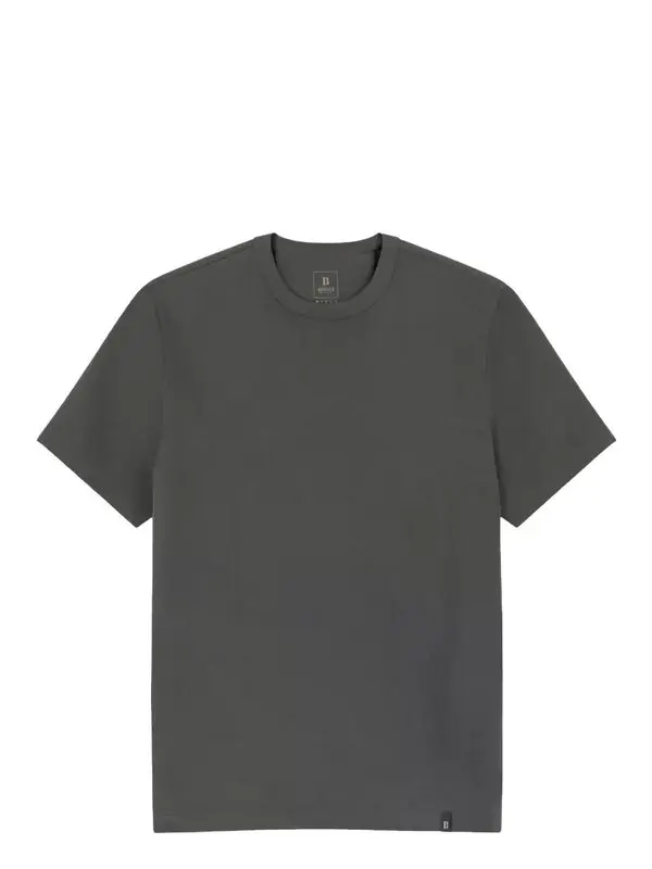 Boggi Milano T-shirt In Diagonal Cotton Blend Jersey B Tech - Grey