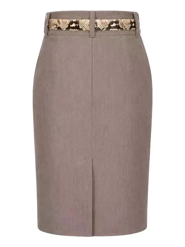 Elie Saab Belt-loop Midi Skirt - Brown