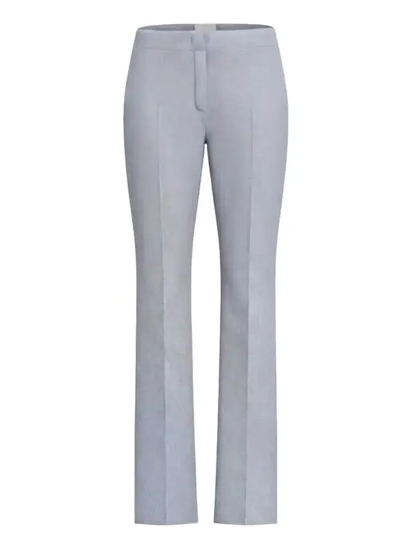 Marella Pressed-crease Belt-loop Trousers - Grey
