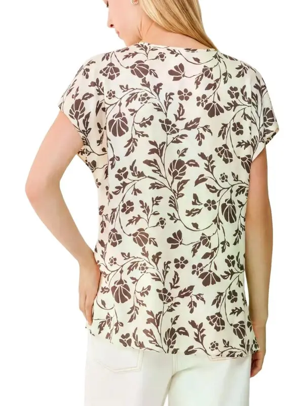 PENNYBLACK V-neck Floral-print Top - Neutrals