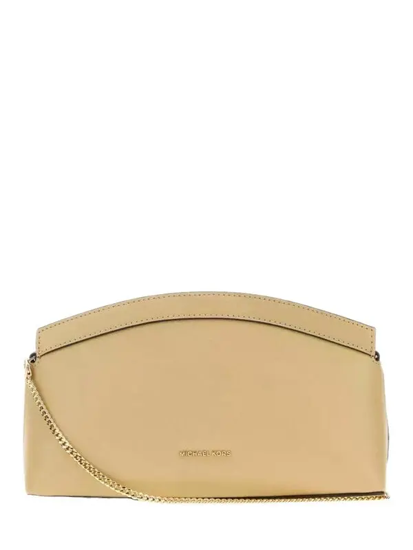 Michael Kors Small Athena Leather Clutch Bag - Neutrals