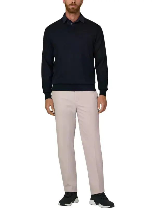 Boggi Milano Trousers In Stretch Cotton Tencel - Neutrals