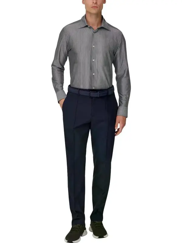 Boggi Milano Trousers In Technical Wool - Blue