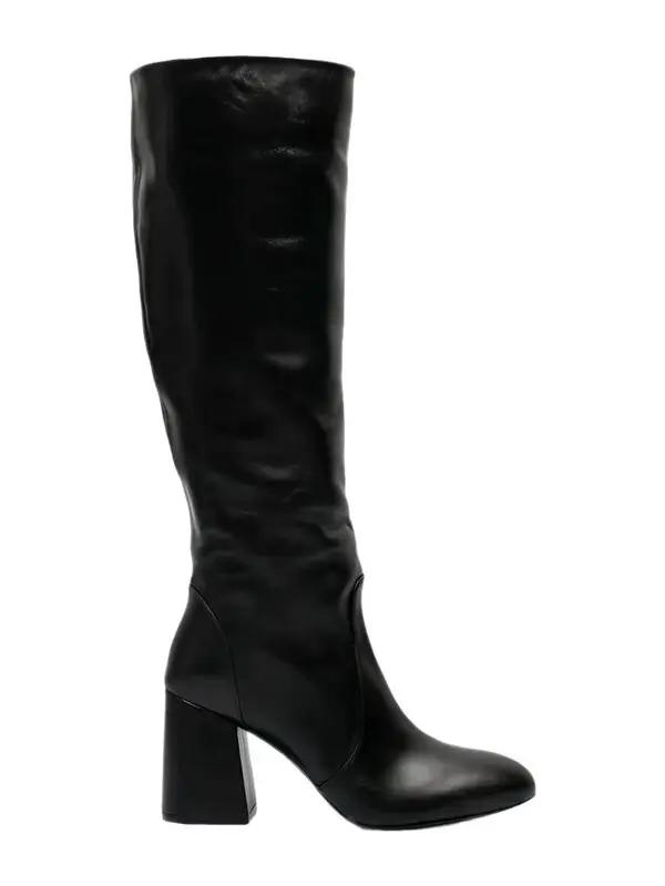 STUART WEITZMAN Glossed-leather Knee Boots - Black