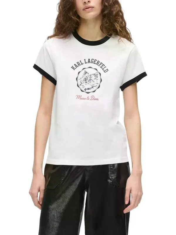 Karl Lagerfeld Ikon Choupette Muse T-shirt - White