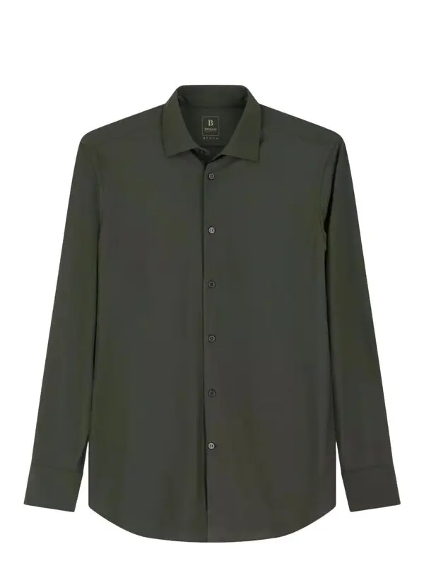 Boggi Milano Shirt In Stretch-nylon B Tech Slim Fit - Green