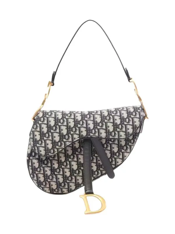 Dior 2010s Saddle Oblique Shoulder Bag - Blue