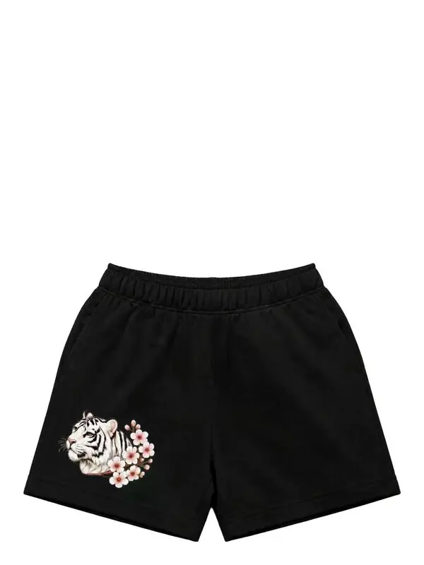 MELT Tiger-print Cotton Shorts - Black