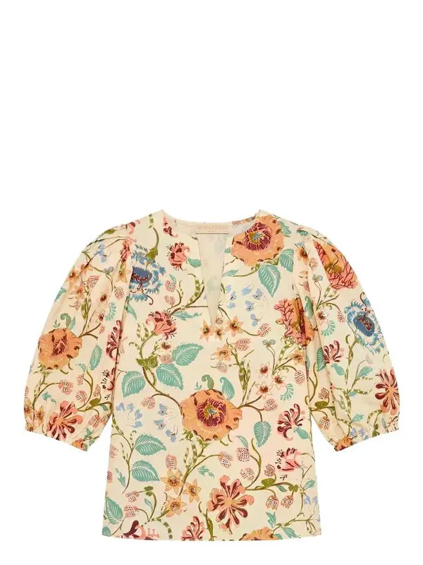 Ulla Johnson Florielle Floral-print Blouse - Neutrals