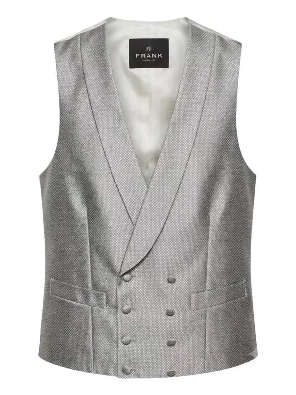 FRANKS Frank's Double-breasted Jacquard Waistcoat - Grey
