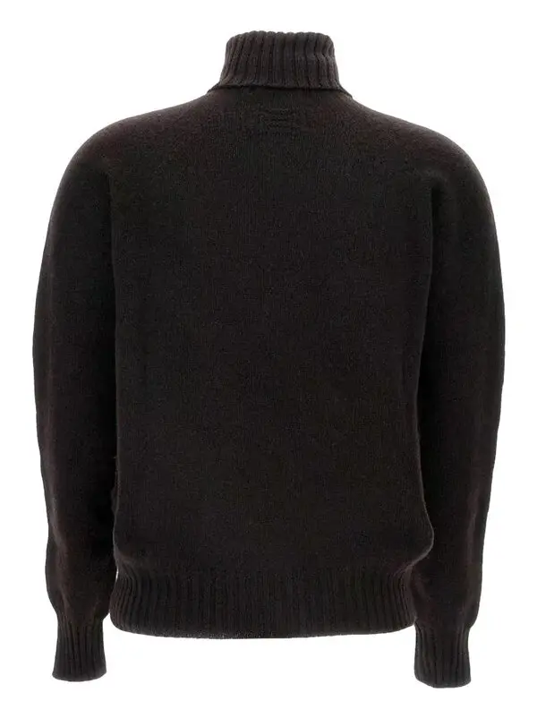 DRUMOHR Ribbed-trim Wool Sweater - Brown