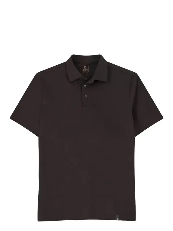 Boggi Milano Polo In Stretch Supima Cotton Jersey - Brown