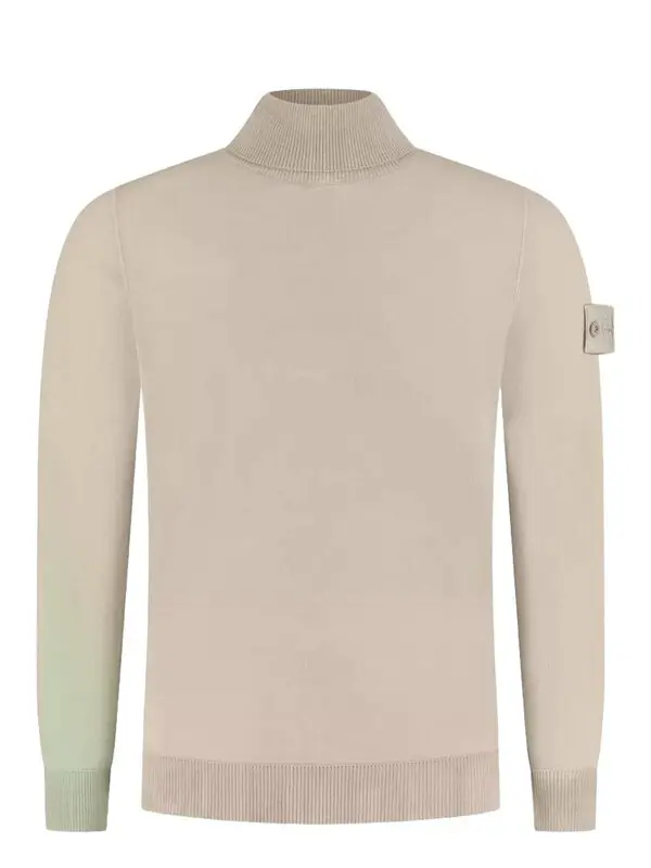 Stone Island Logo-patch Roll-neck Sweater - Neutrals