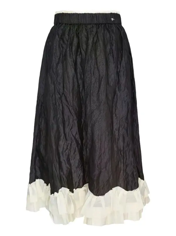 RENLI SU Ruffled A-line Midi Skirt - Black